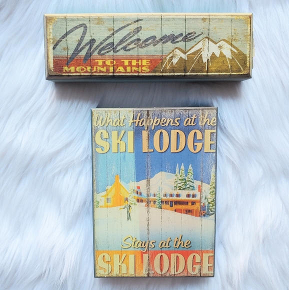 Sixtrees | Art | Wooden Wall Art W Ski Mountain Resort Themes | Poshmark